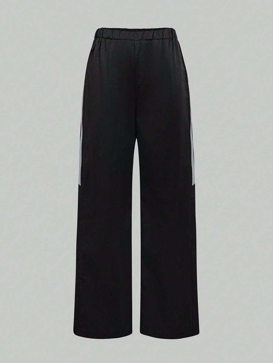 Shein Coolane Hose Mit Weiten Beinen Kontrast Paspel Aktuelle