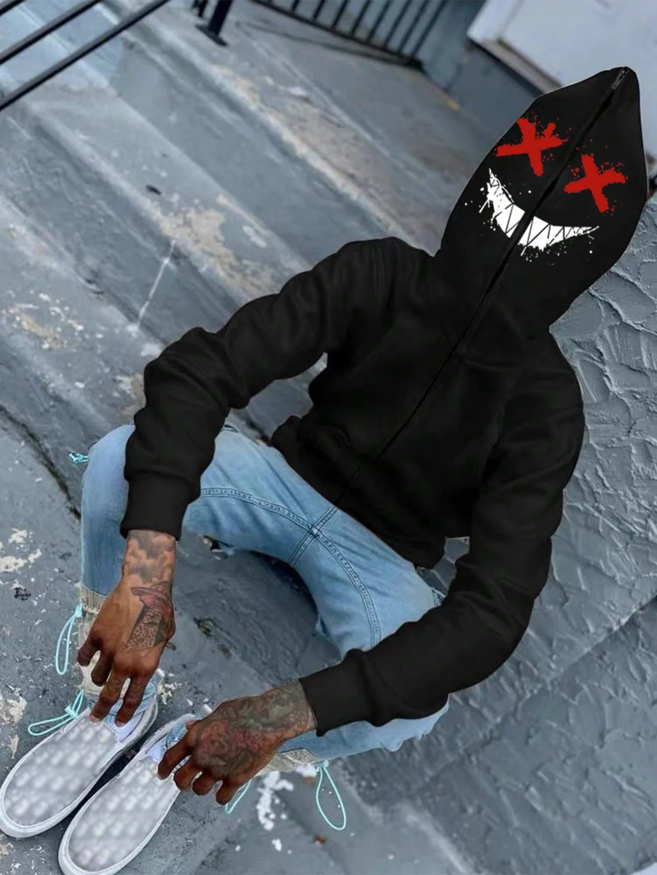 Manfinity EMRG Men Expression Print Zip Up Hoodie | SHEIN USA