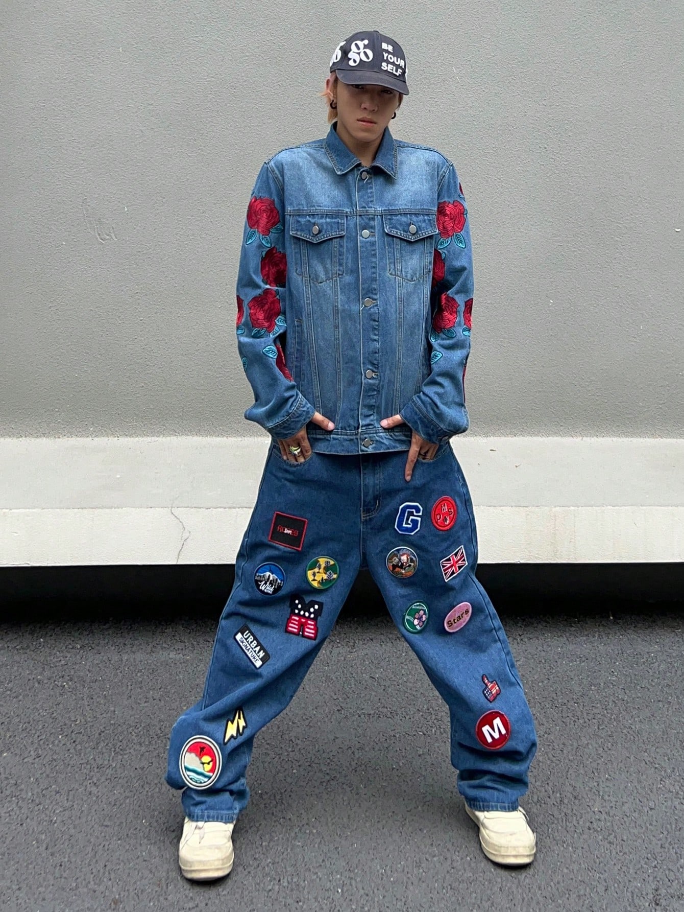 Manfinity EMRG Men Floral Pattern Flap Detail Denim Jacket | SHEIN USA