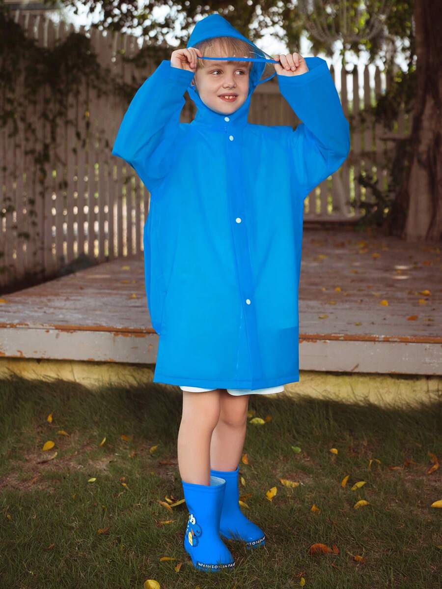 Boys' Blue Backpack Style All-season Raincoat | SHEIN USA