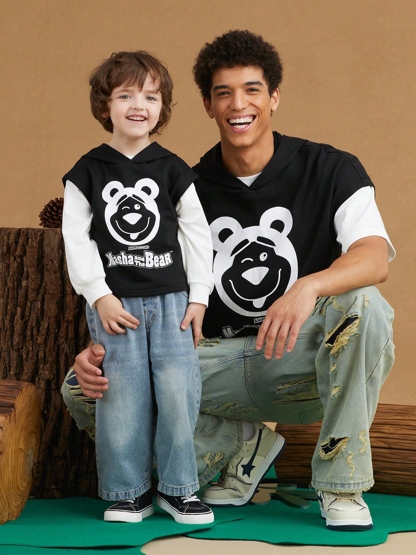 SHEIN X Masha and The Bear Chico joven 1 pieza Capucha con estampado de ...