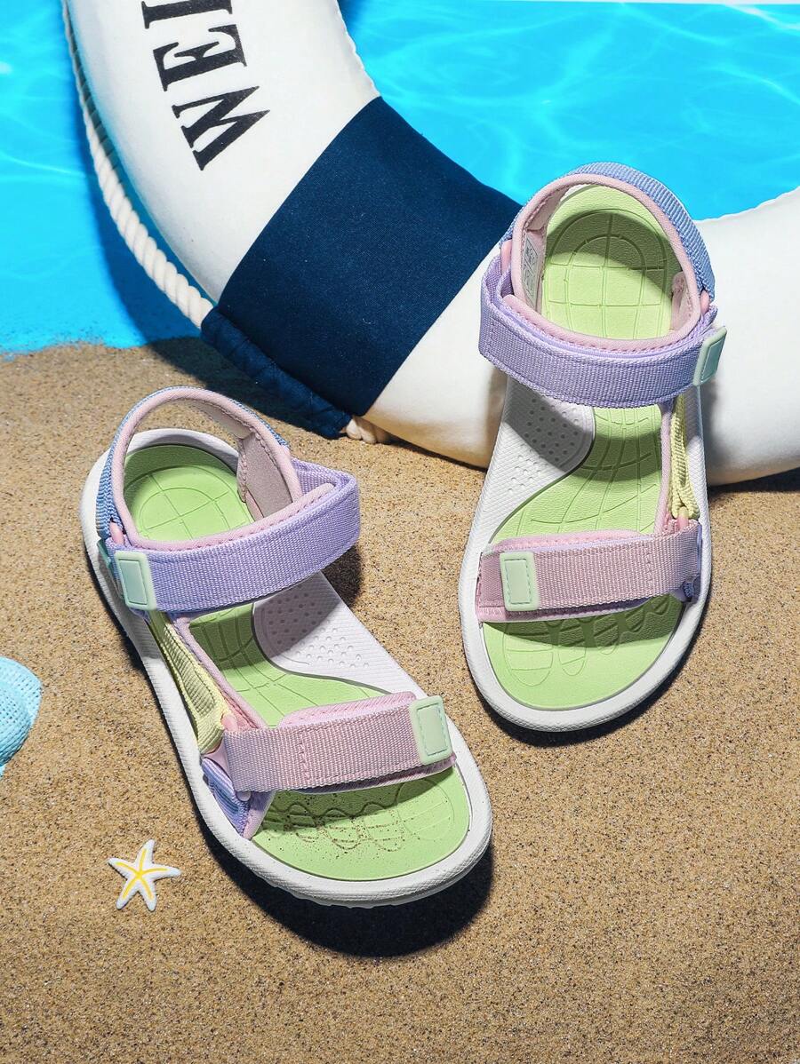 Girls' Summer Lightweight Breathable Colorblock Sports Beach Sandals ...