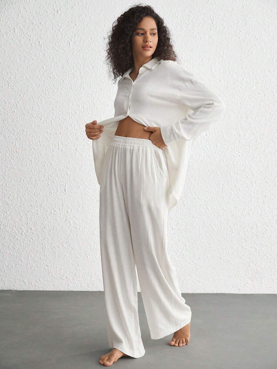SHEIN Leisure-E Pantalon De Détente Unicolore Ample | Mode en ligne ...