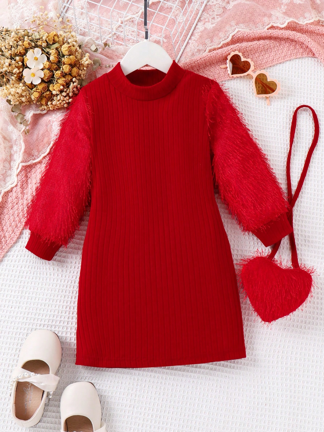 SHEIN Ragazzine Abiti collo dritto bordo sfocato con borsa | SHEIN ITALIA