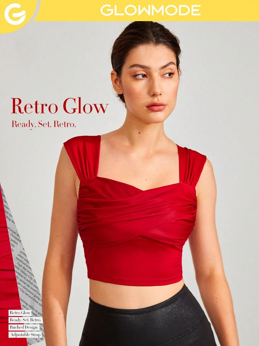 GLOWMODE Satin-Effect Glow Figure Wide Strap Tank Light Support | SHEIN USA