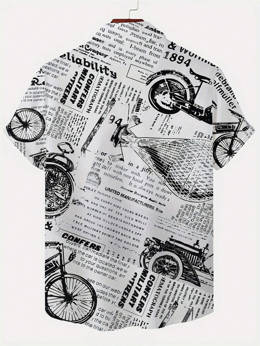 Men Newspaper Print Shirt | SHEIN USA