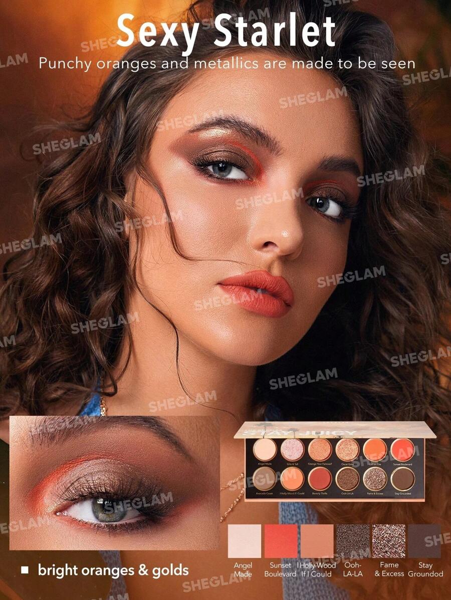 SHEGLAM Stay Juicy, La Palette 12-Clolor Shimmer Metallic Matte ...