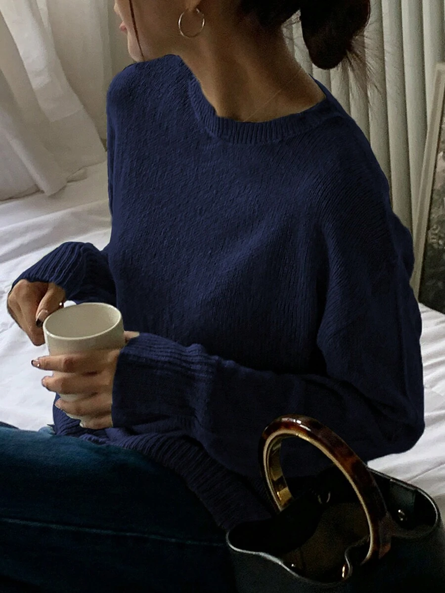 DAZY Solid Drop Shoulder Sweater | SHEIN USA