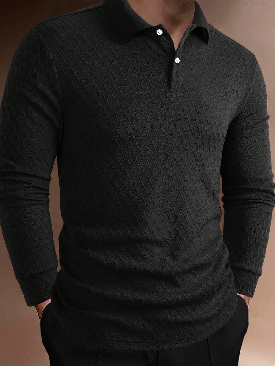 Manfinity Mode Men Solid Half Button Polo Shirt | SHEIN USA