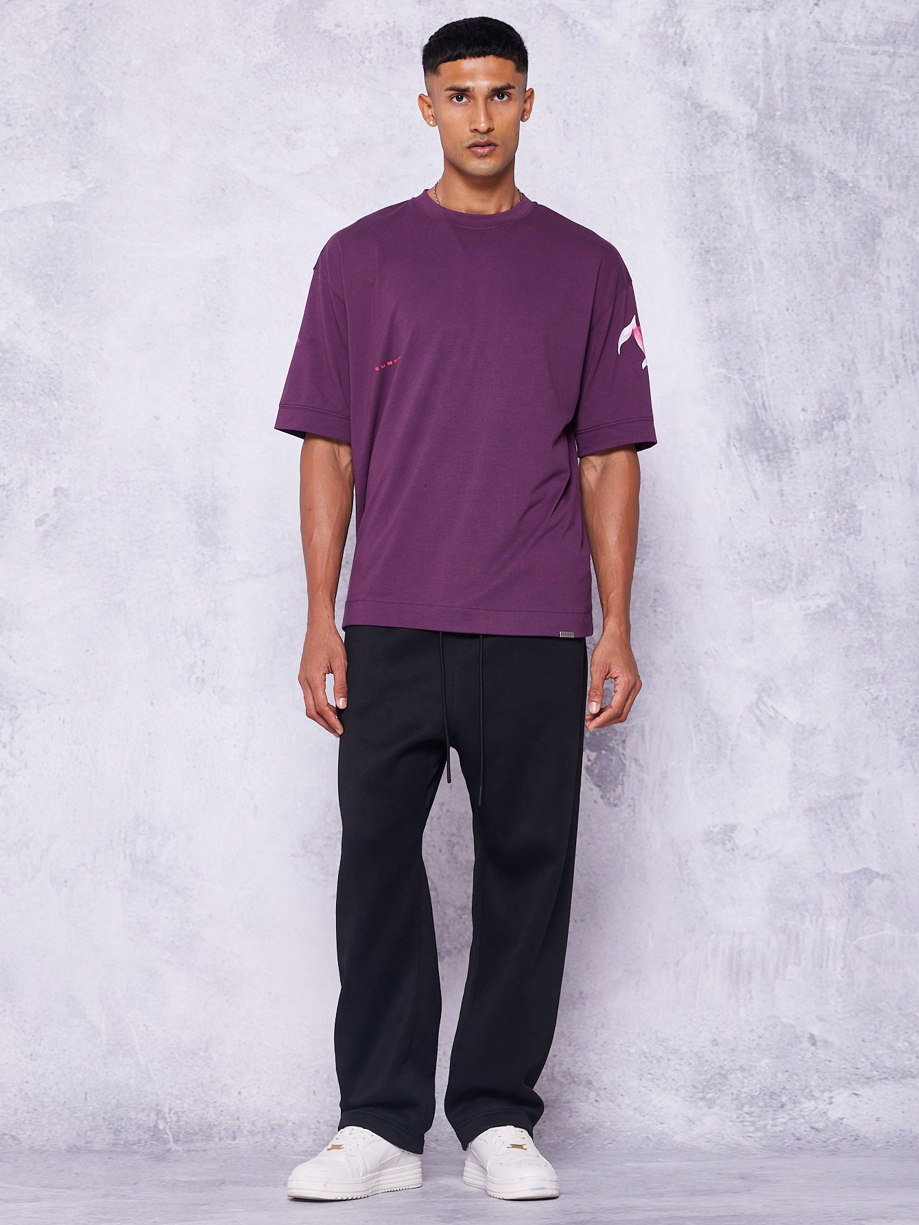 SUMWON Oversized Tee With Los Angeles Print | SHEIN USA