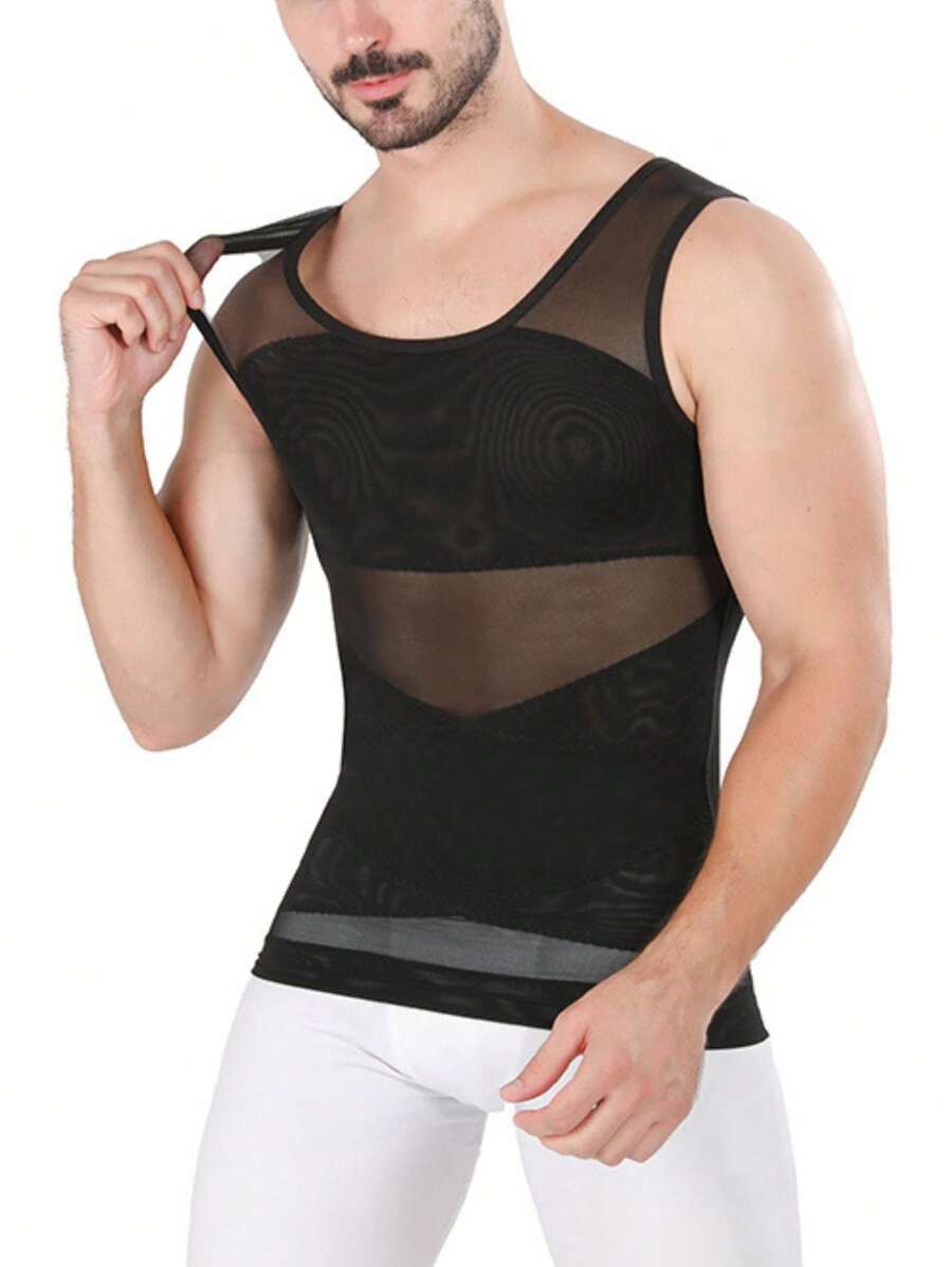 Men Mesh Panel Shapewear Tank Top | SHEIN USA