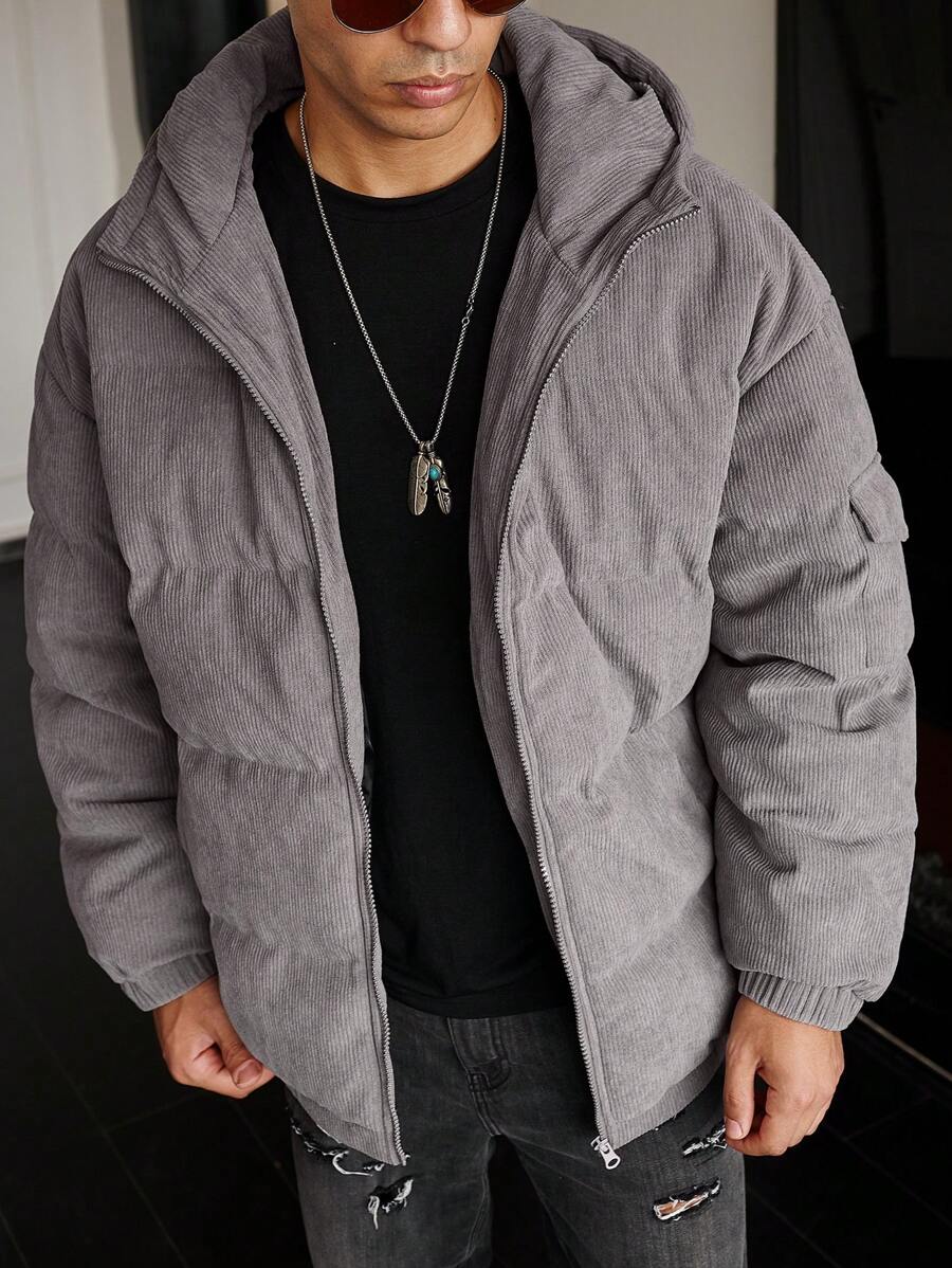 Manfinity Men's Ultra Oversized Puffer Coat With Zipper And Hood ...