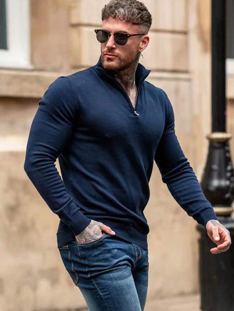 Men Quarter Zipper Sweater | SHEIN USA