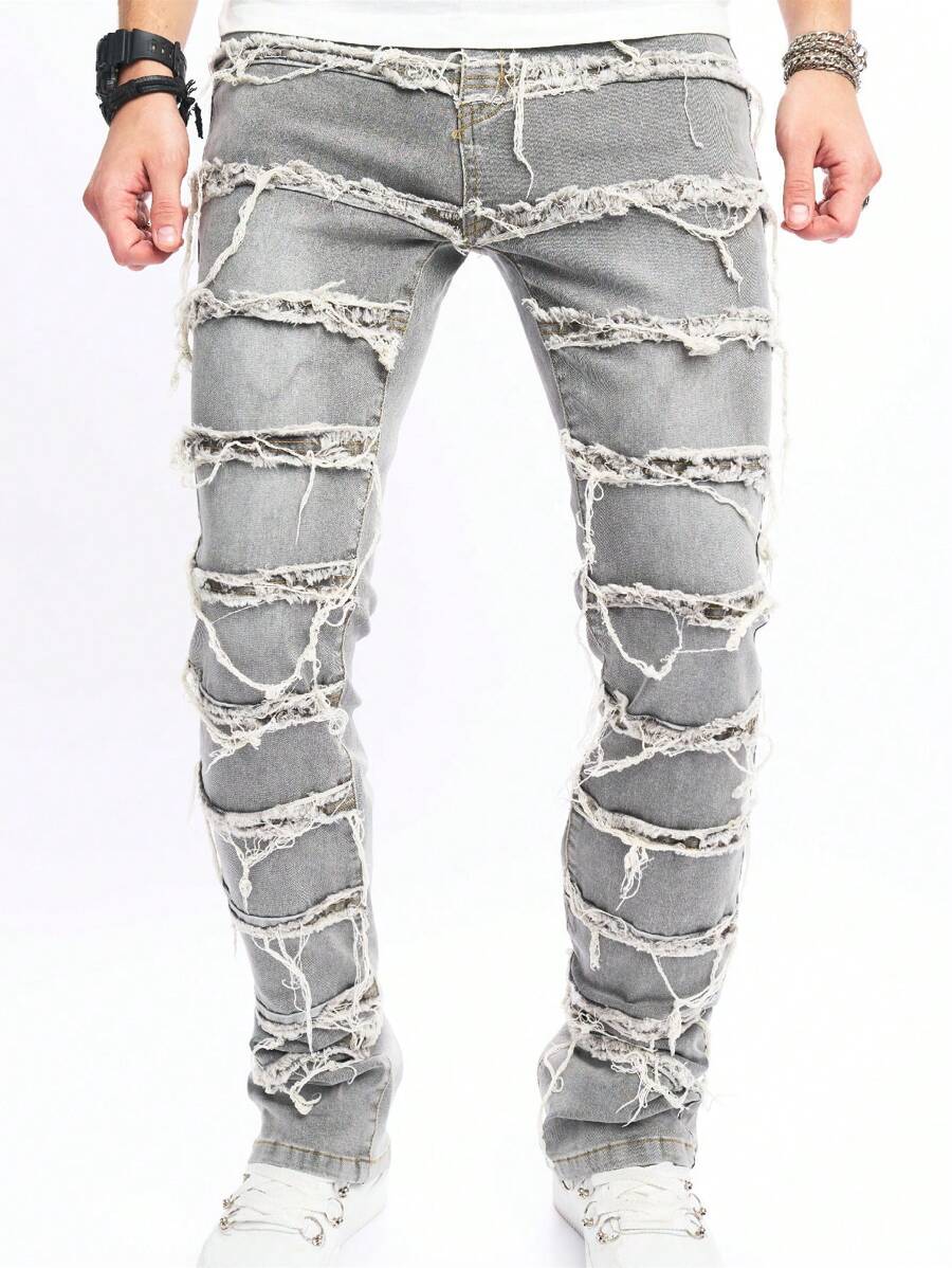 Manfinity EMRG Men Ripped Frayed Skinny Jeans | SHEIN USA