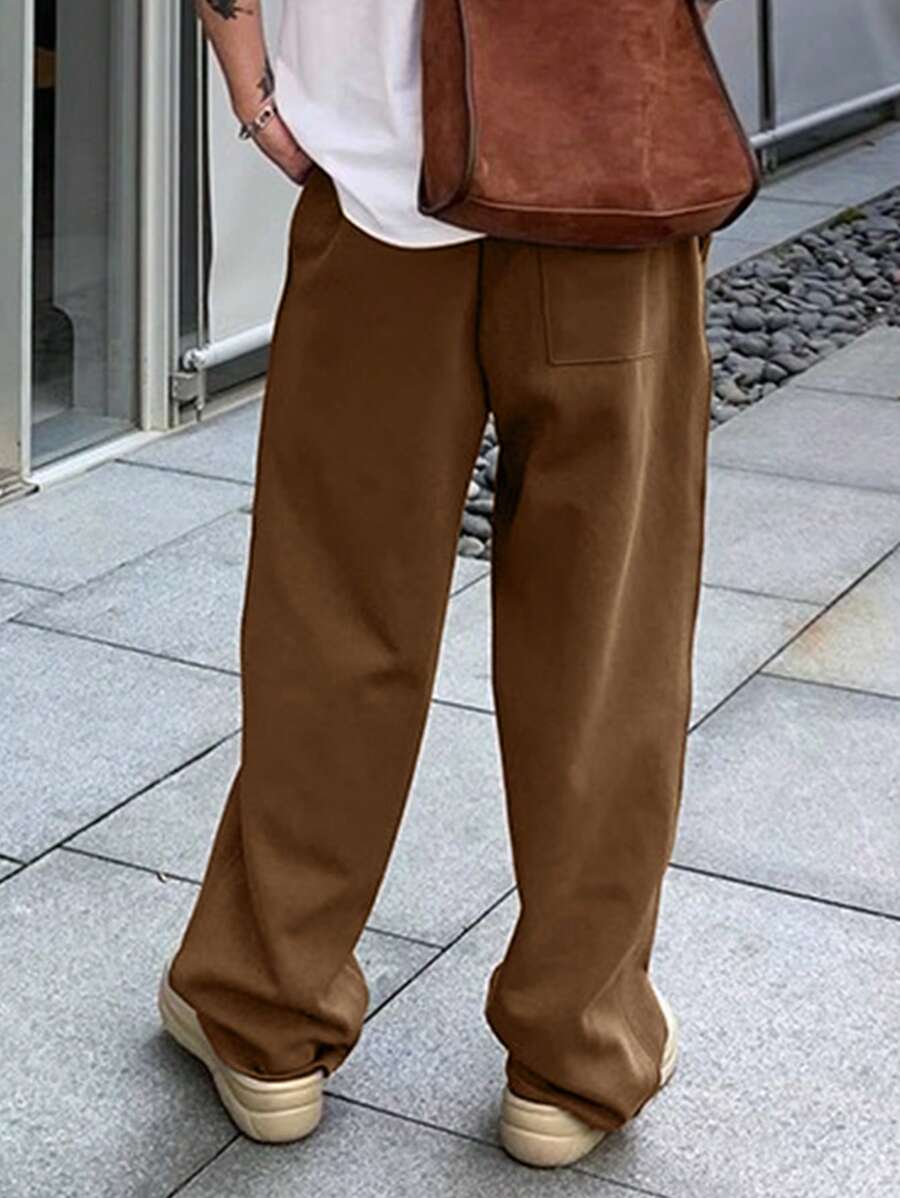 Manfinity EMRG Men's Loose Sweatpants With Slogan Letter Graphic And Drawstring Waist, Going Out ...