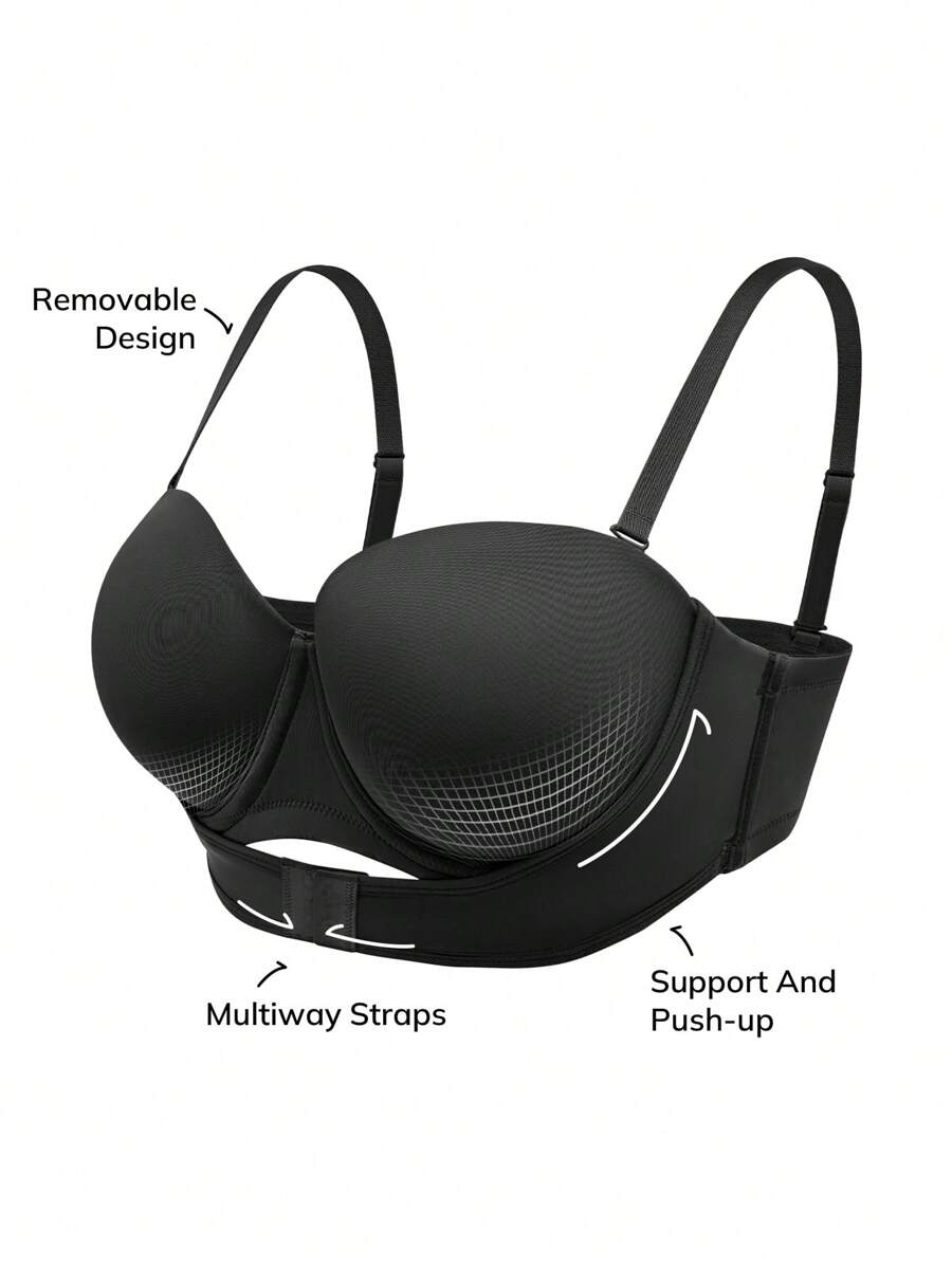 LUVLETTE Plus Dream Curve Support + Strapless Front-Close Push-Up Bra | SHEIN USA