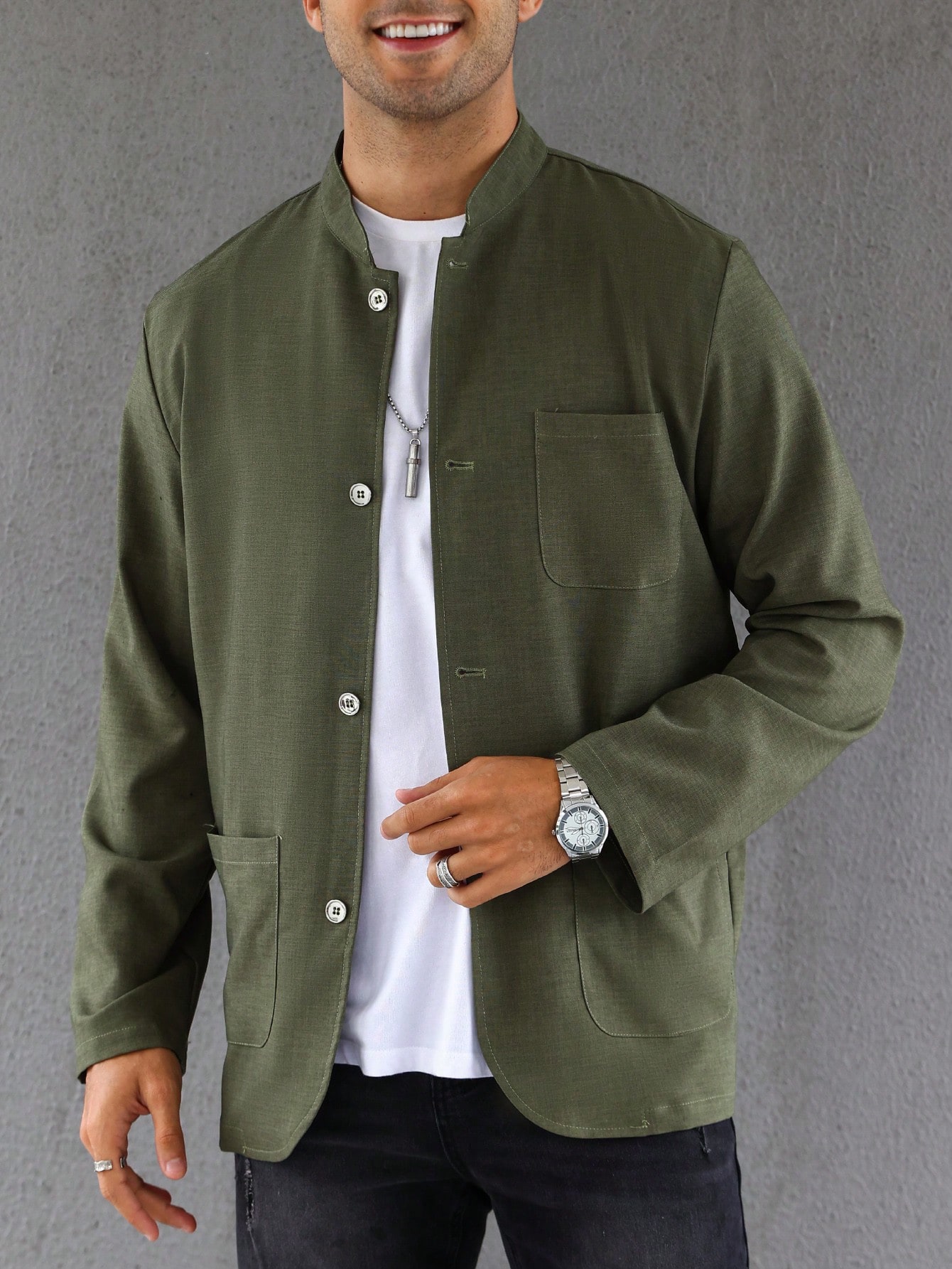 Men Dual Pocket Shacket | SHEIN USA