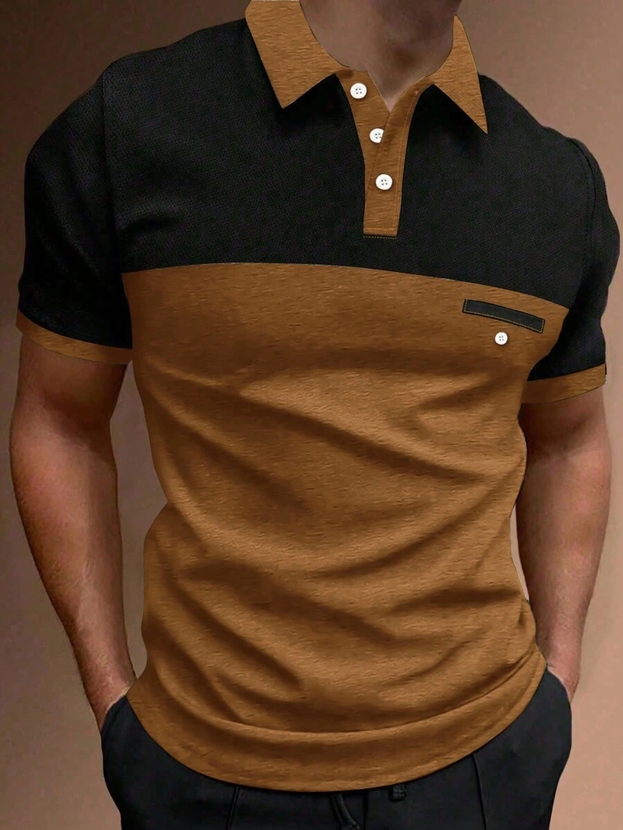Manfinity Homme Men Two Tone Polo Shirt | SHEIN USA
