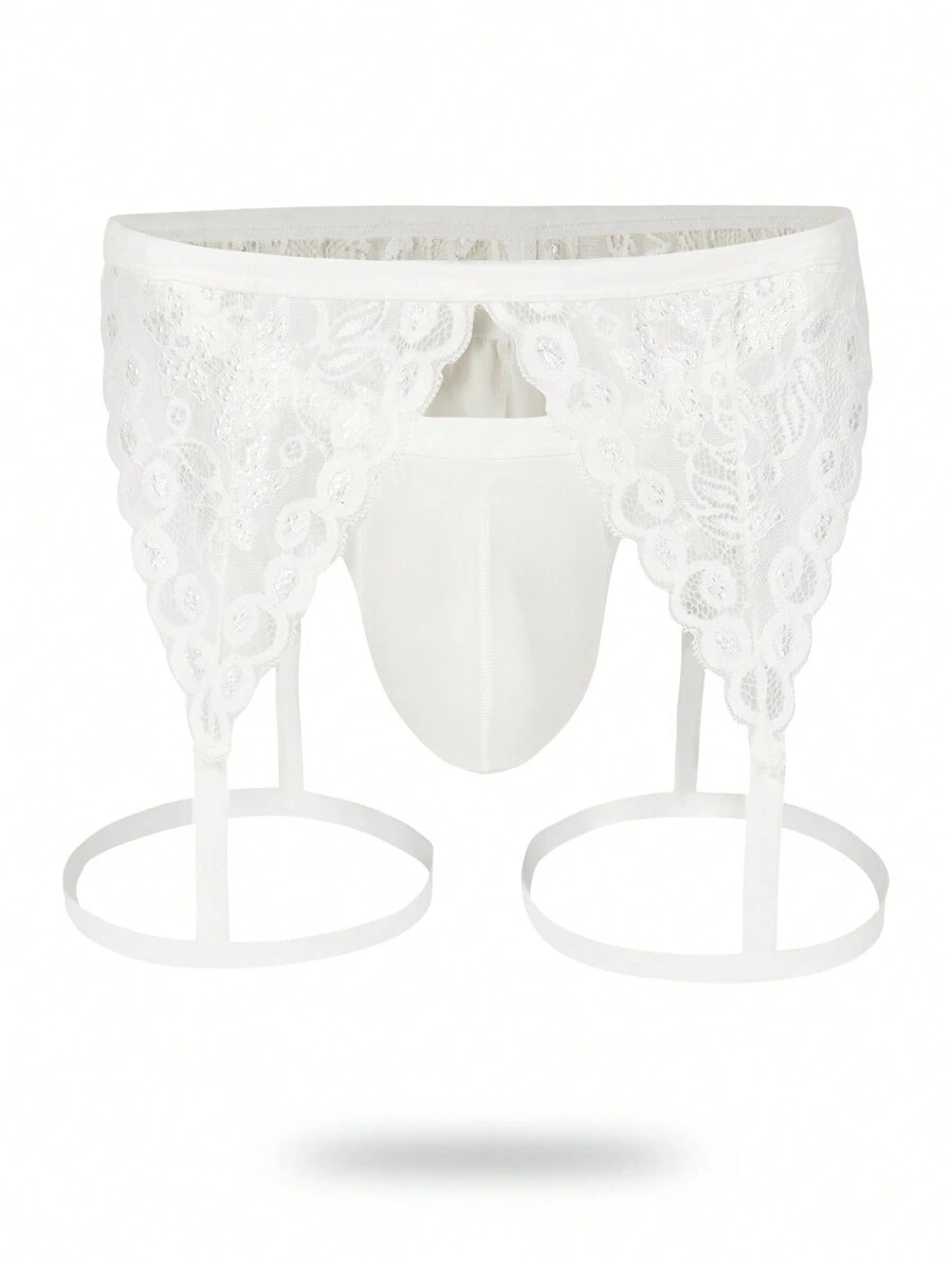 Men Floral Lace Garter Thong | SHEIN USA