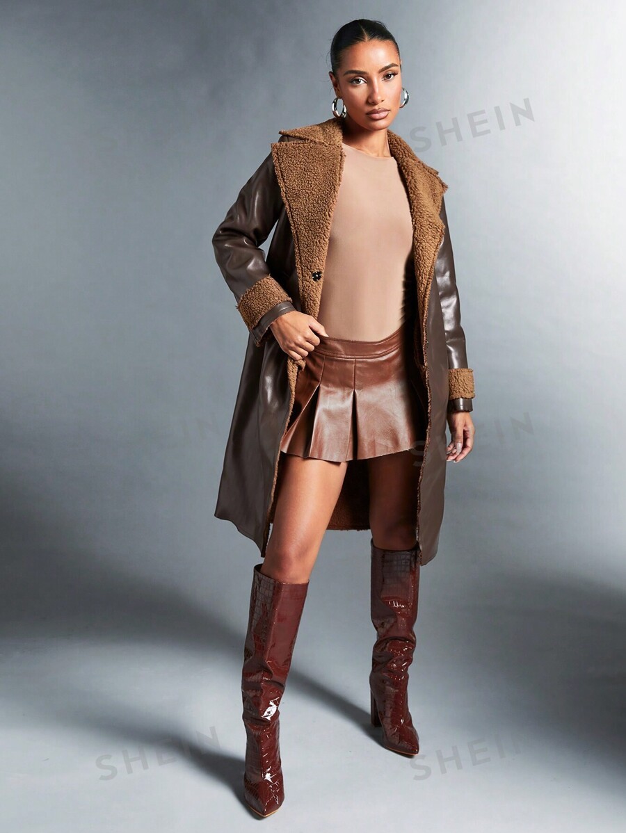 SHEIN BAE Brown Vintage Mallard Color Scheme Warm And Heavy Double ...