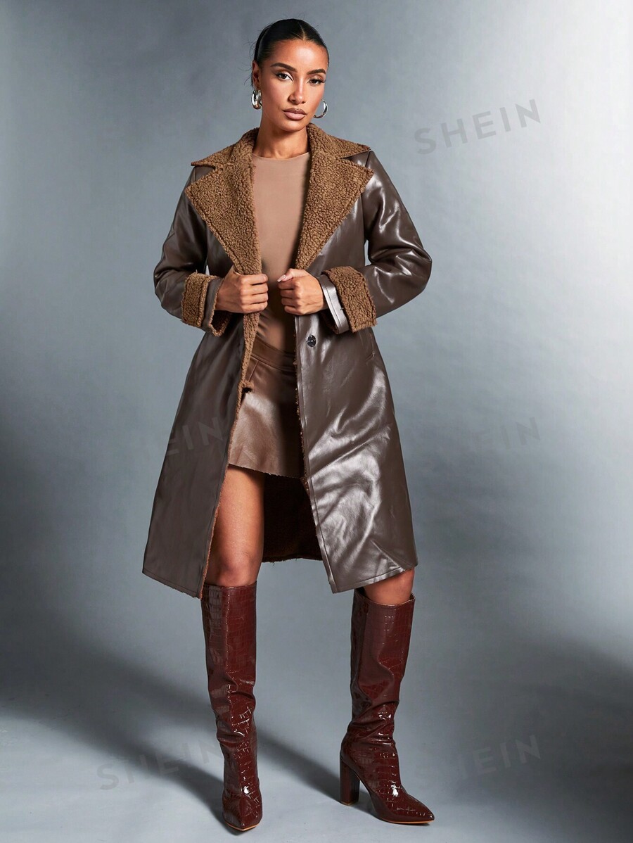 SHEIN BAE Brown Vintage Mallard Color Scheme Warm And Heavy Double ...