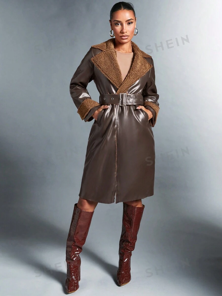 SHEIN BAE Brown Vintage Mallard Color Scheme Warm And Heavy Double ...