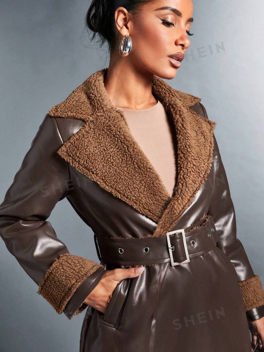 SHEIN BAE Brown Vintage Mallard Color Scheme Warm And Heavy Double ...