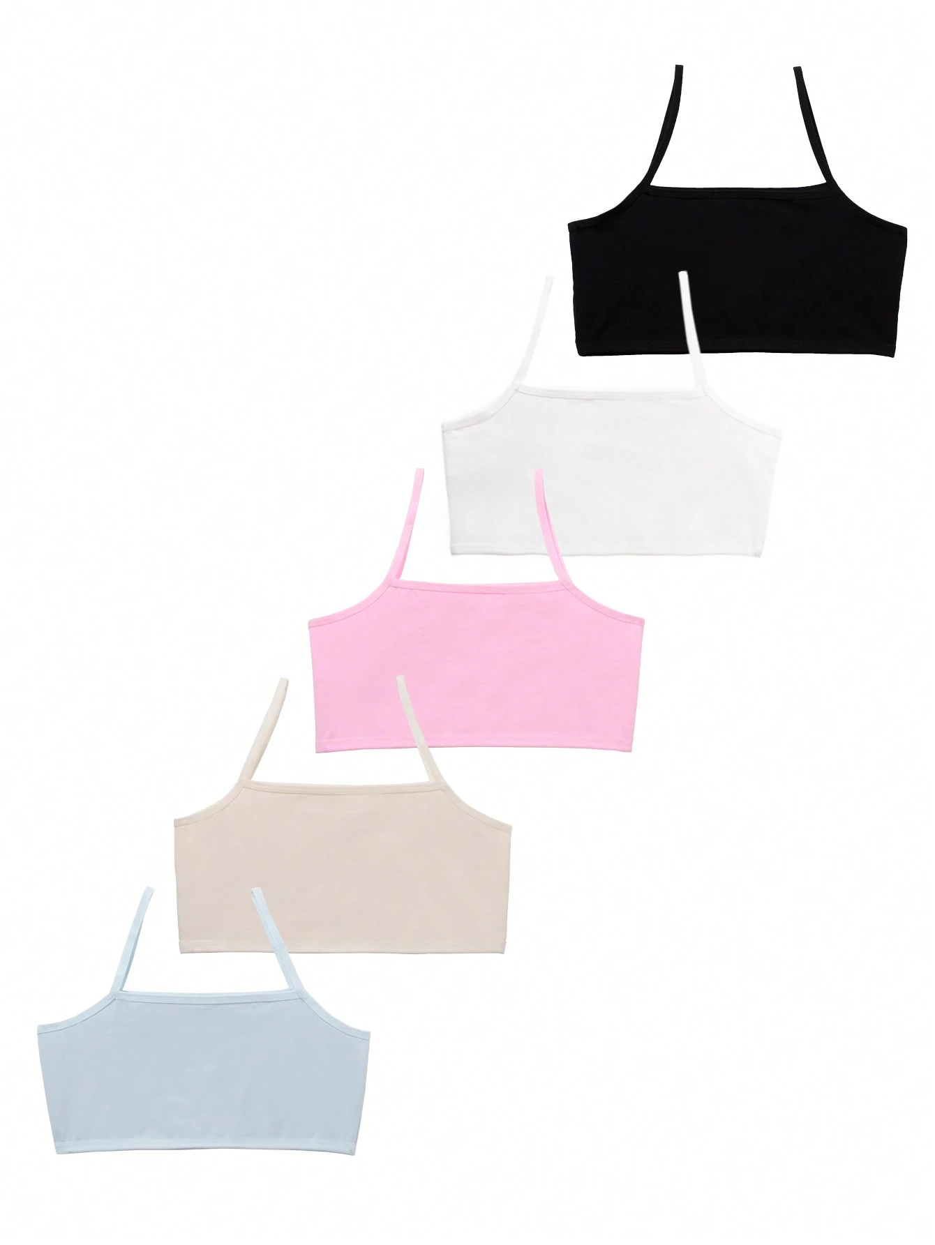 Tween Girl 5pcs Solid Underwear Cami Top | SHEIN USA