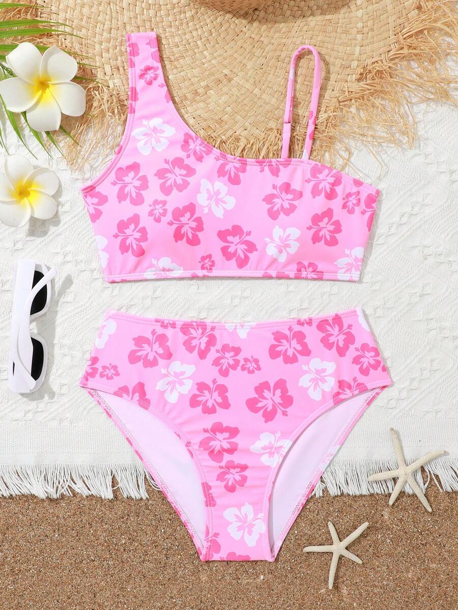 Tween Girl Ditsy Floral Bikini Set Summer Beach | SHEIN USA