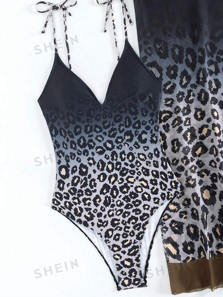 SHEIN Swim Oasis Summer Beach Leopard Print Cami One-Piece Swimsuit ...