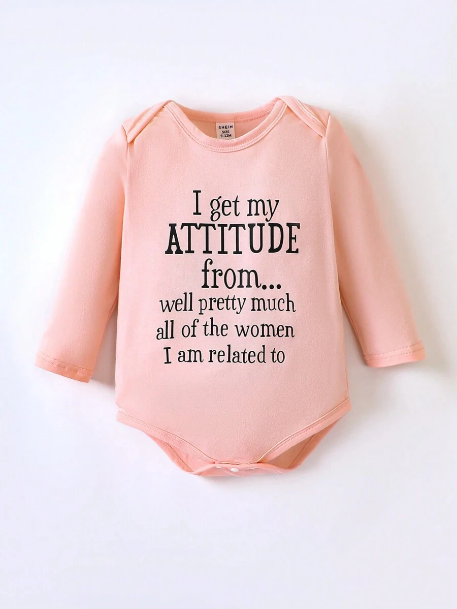Newborn Baby Girl Slogan Graphic Bodysuit | SHEIN USA