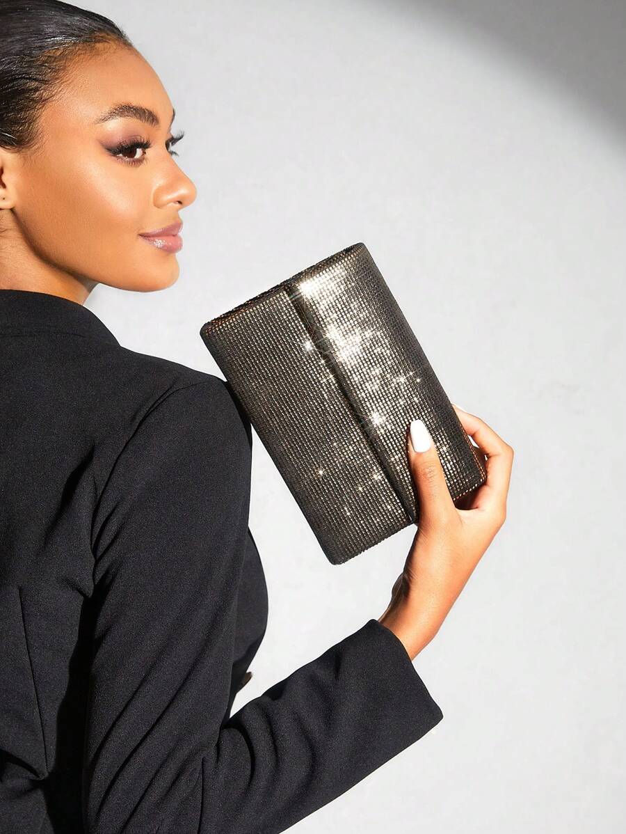 SHEIN SXY Women's Fashionable Elegant Gold Clutch Bag For Evening Dress ...