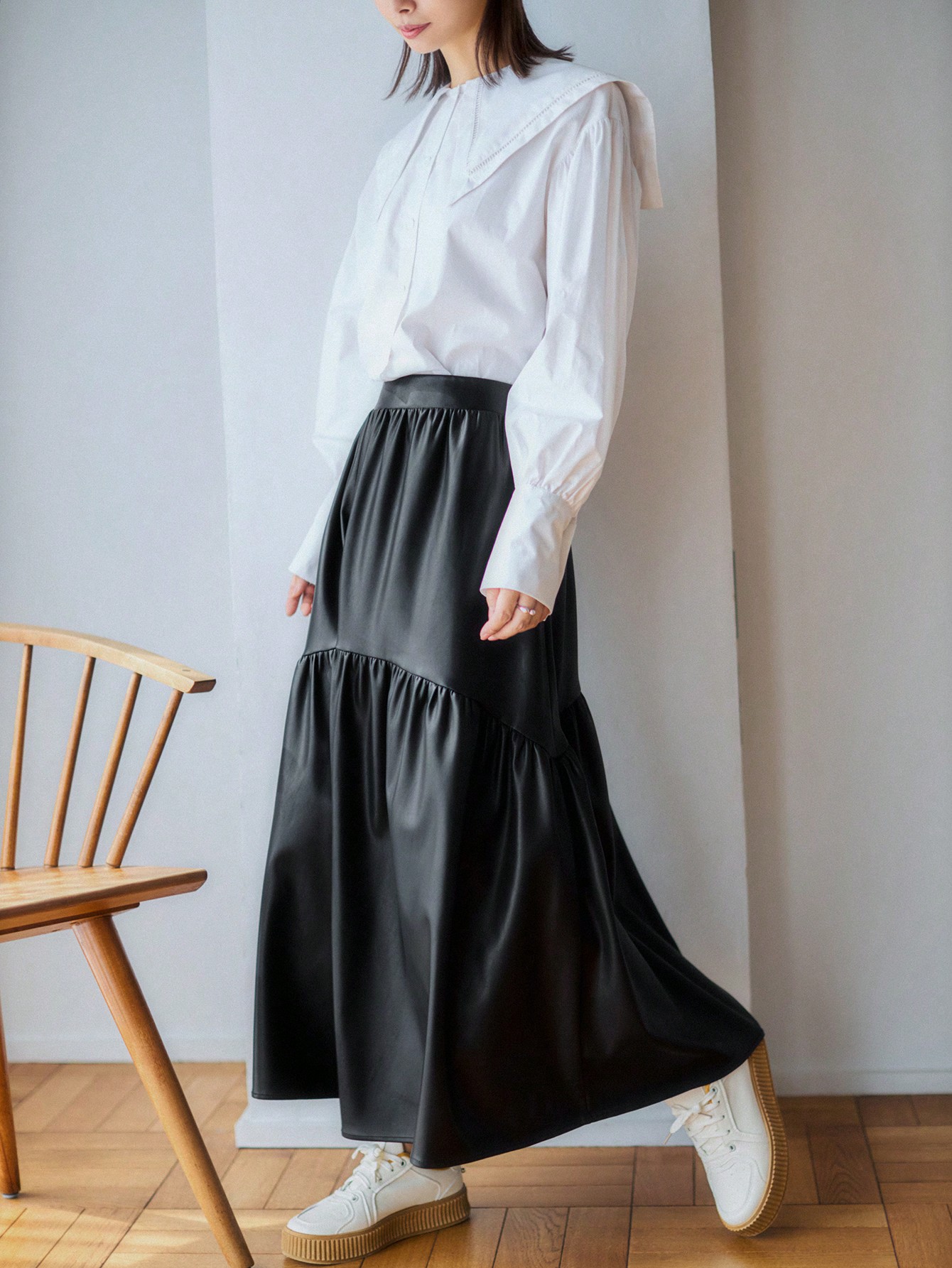 FRIFUL High Waist Ruffle Hem Skirt | SHEIN USA