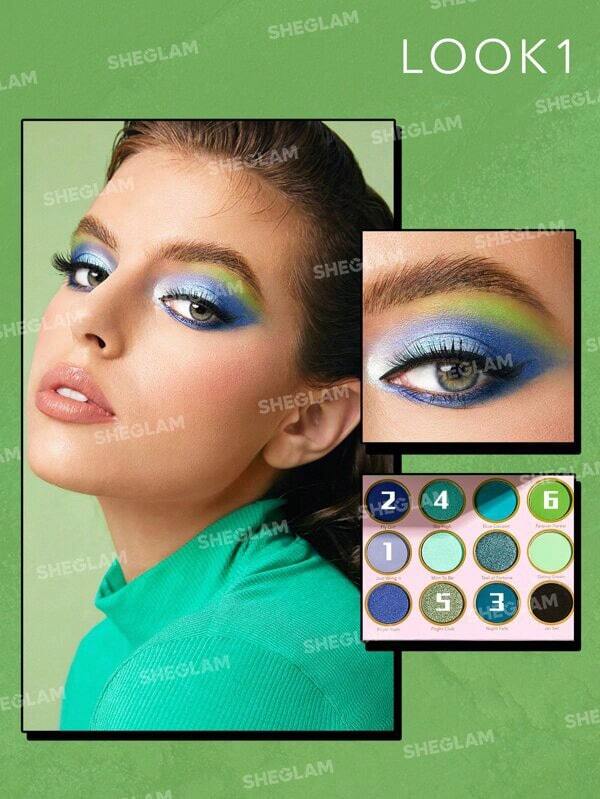 Sheglam Flutter Effect Palette 12 Clolor Glitter Matte Eyeshadow Palette Metallic Bold Color