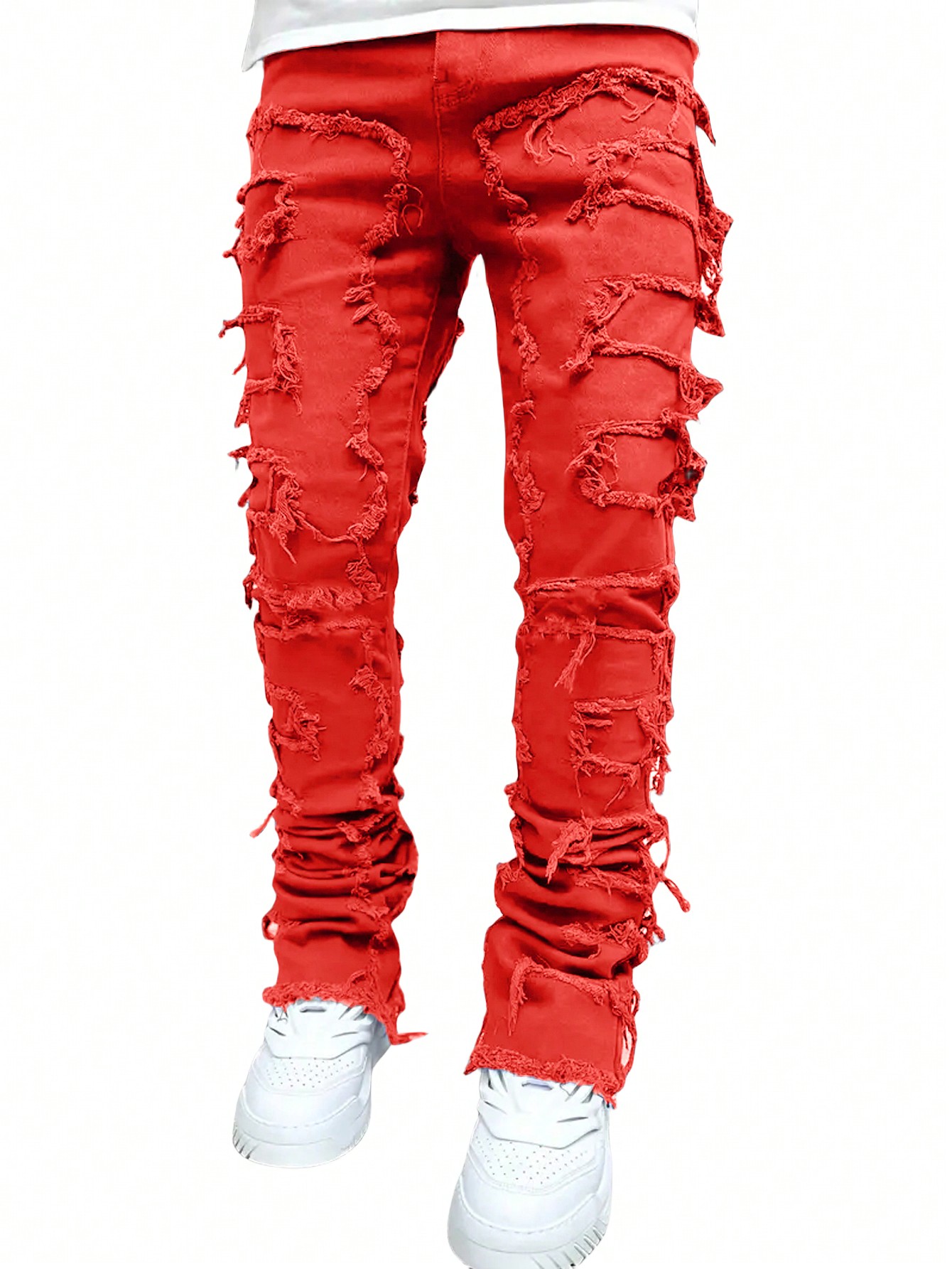 Tween Boy Ripped Frayed Rag Stitching Jeans | SHEIN UK