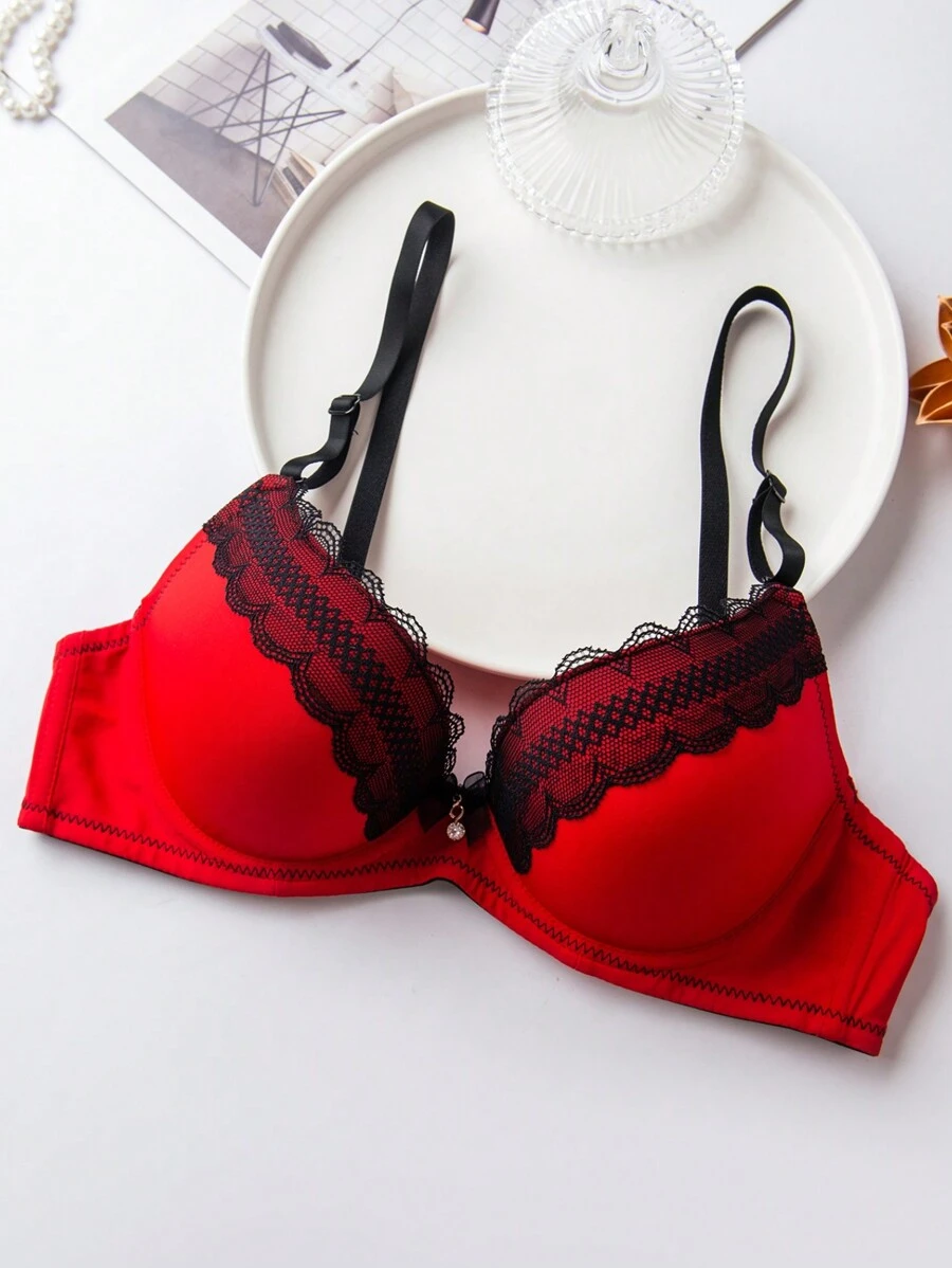 Contrast Lace Underwire Bra | SHEIN USA