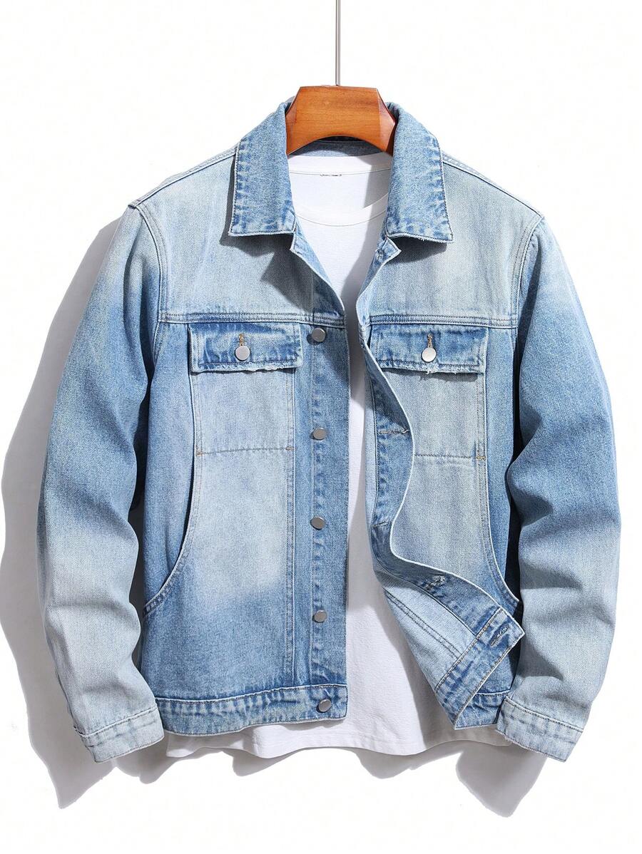 Manfinity Hypemode Men's Denim Jacket With Flap Pockets | SHEIN USA