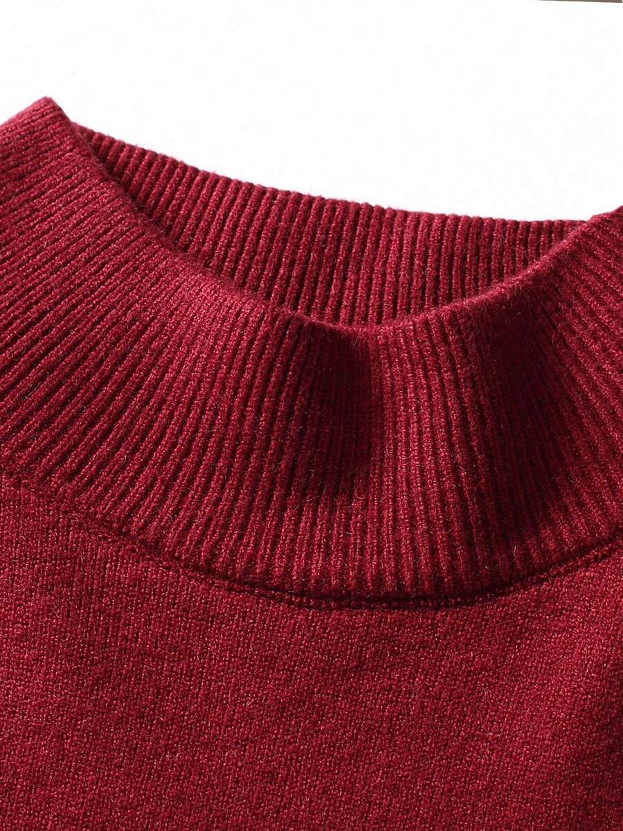 Men Solid Mock Neck Sweater Without Shirt Shein Usa