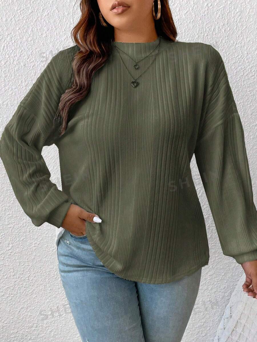 Shein Frenchy Plus Mock Neck Drop Shoulder Saint Patrick Day Tee Shein Uk