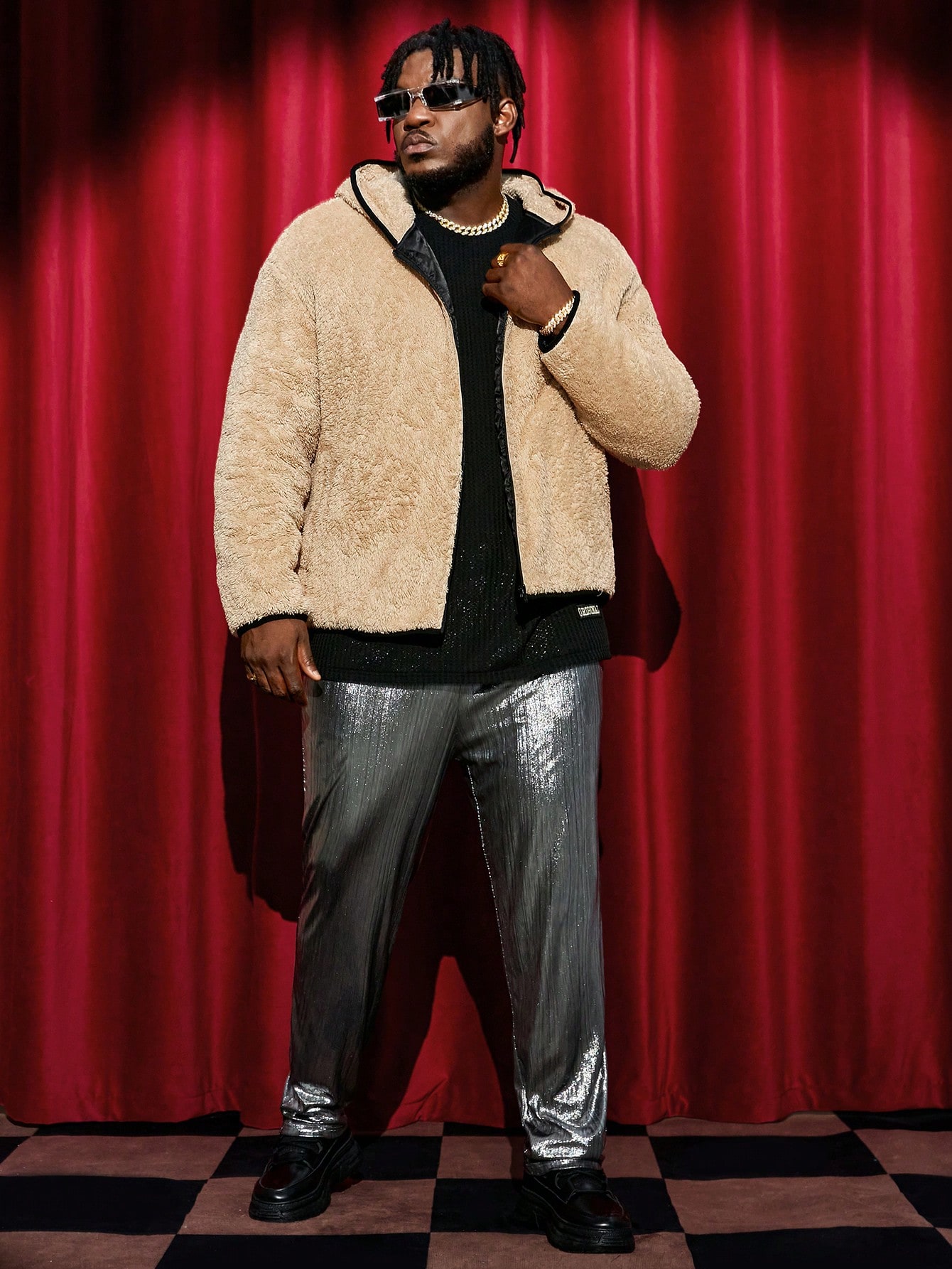 Manfinity Homme Men Loose Plus Zip Up Hooded Teddy Winter Coat | SHEIN USA