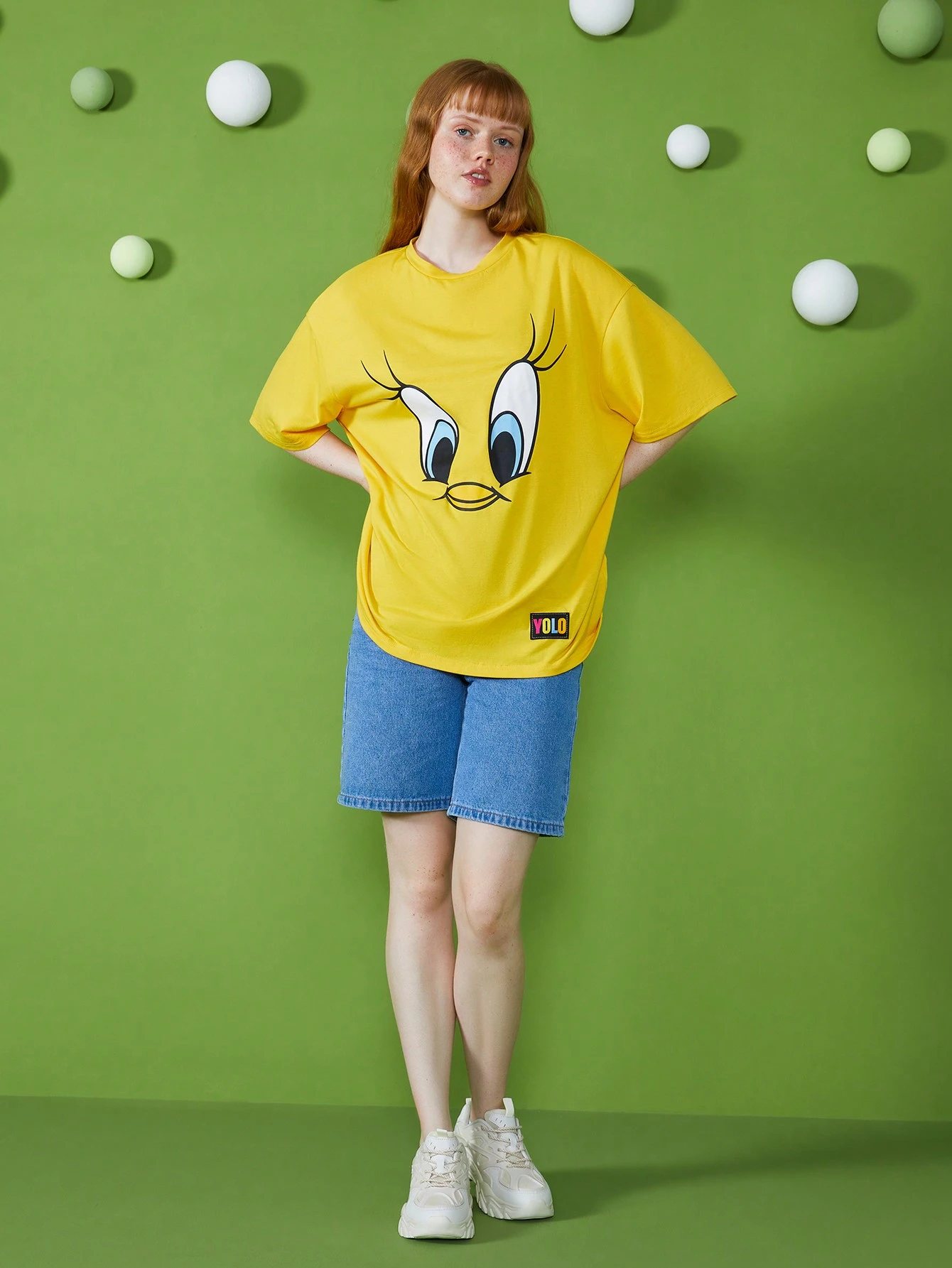 LOONEY TUNES X SHEIN Cartoon Graphic Drop Shoulder Tee | SHEIN USA