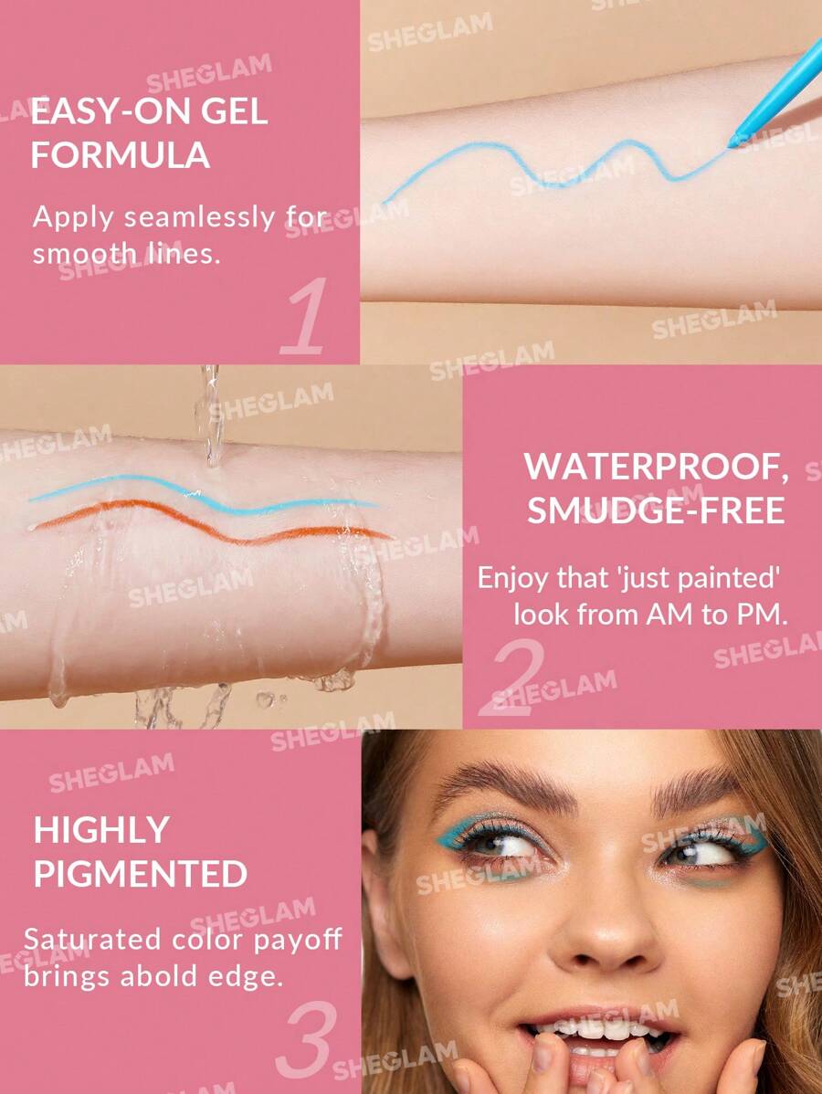 SHEGLAM Color Crush Gel Eyeliner-Let's Flamingle 5 Colors Highly ...