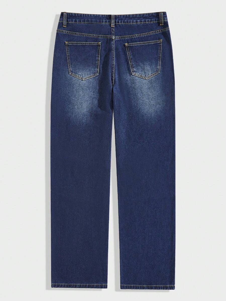 ROMWE Street Life Men Straight Leg Jeans With Slanted Pockets | SHEIN USA