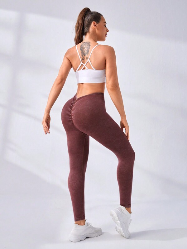 Seamless High Stretch Scrunch Butt Sports Leggings Shein Usa