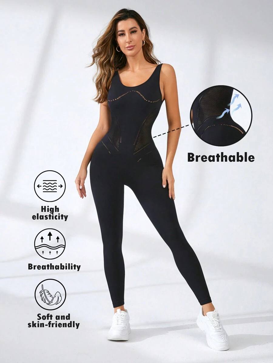 Cutout Unitard Sports Jumpsuit | SHEIN USA