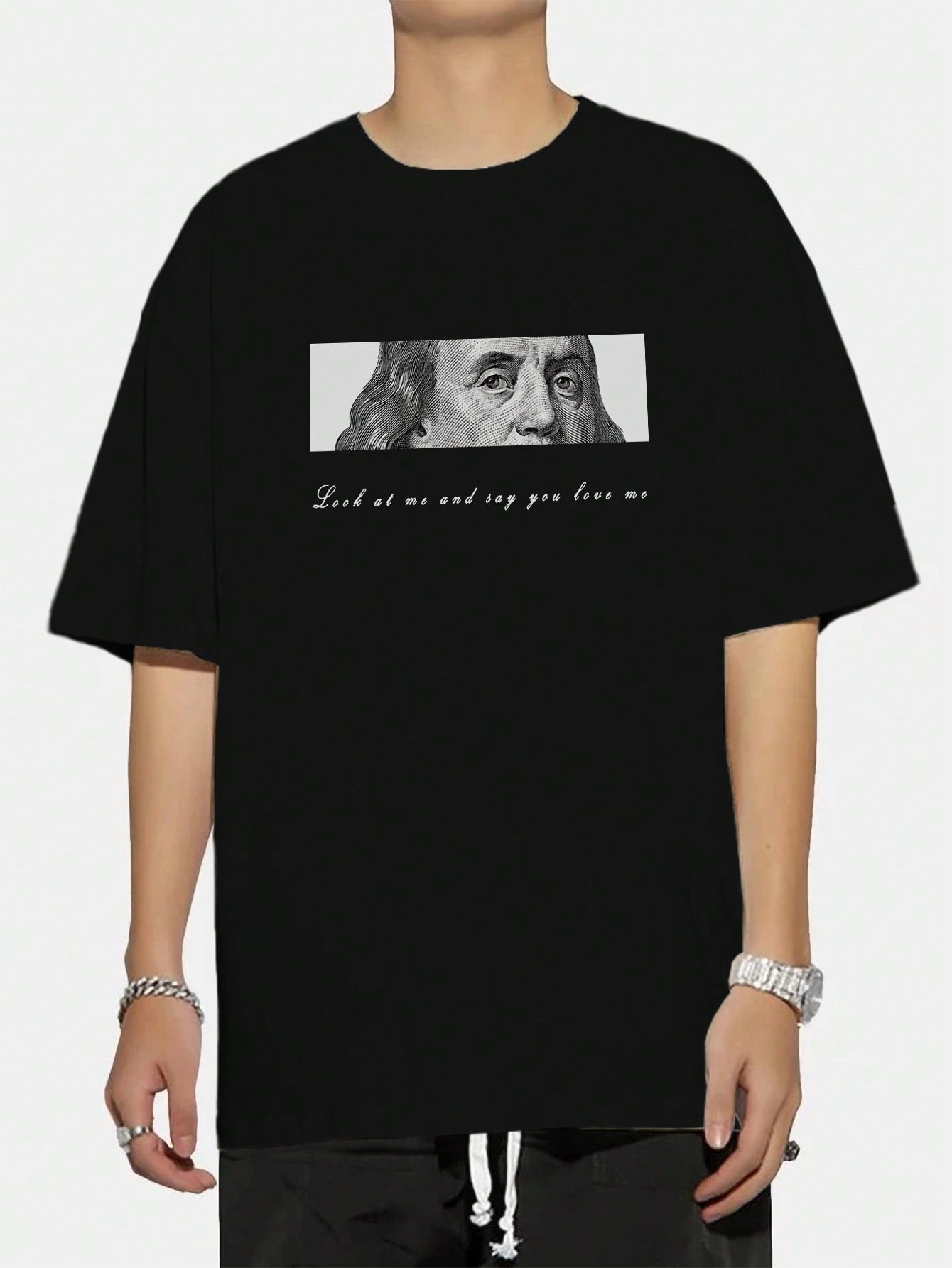 Manfinity Men Plus Figure & Slogan Graphic Drop Shoulder Tee | SHEIN USA