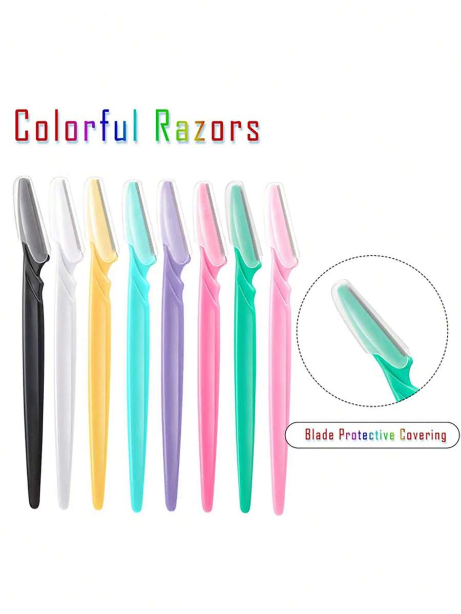 Eyebrow Razor, 24Pcs Stainless Steel Makeup Tool Facial Hair Trimmer ...