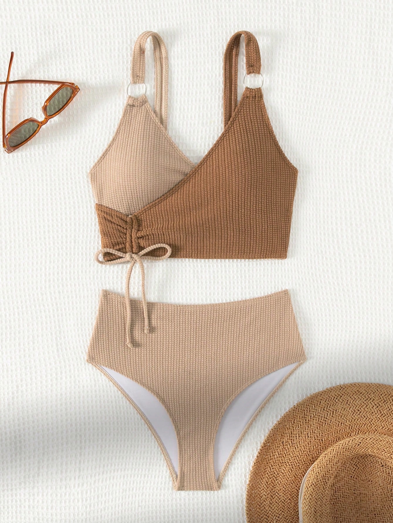 SHEIN Swim Set Costume Da Bagno Da Donna In Due Pezzi Con Coulisse ...