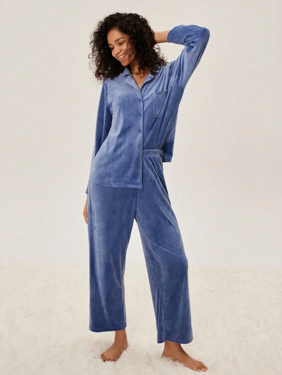 LUVLETTE Velour Pajama Set | SHEIN USA