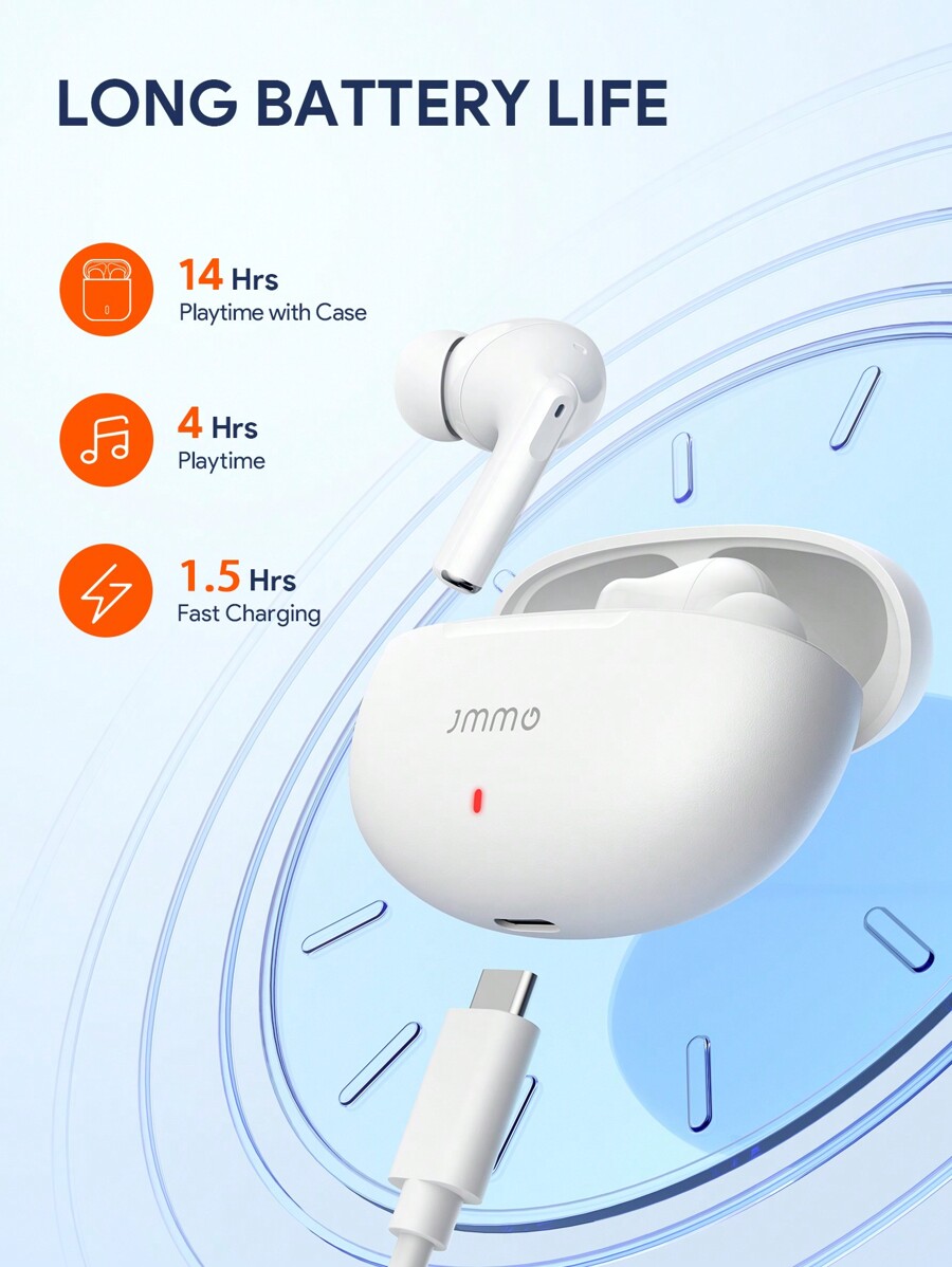 JMMO Wireless Earbuds Earphones DNS Call Noise Reduction & Touch ...